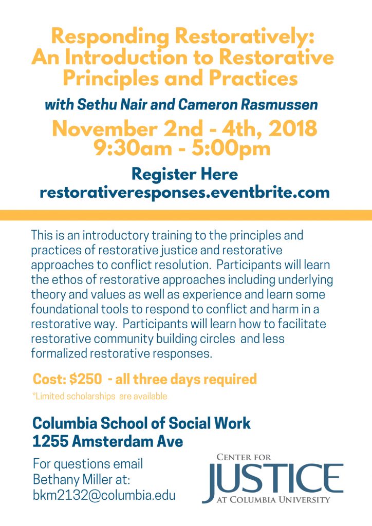 Responding Restoratively: An Introduction to Restorative Principles and ...