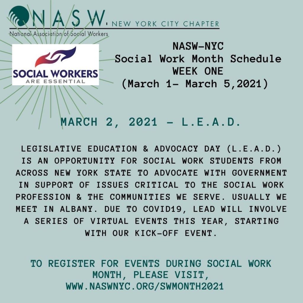 NASW-NYC Honors Social Work Month 2021 with Event Series - Office of ...
