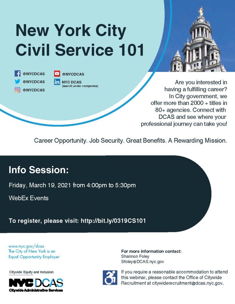 Upcoming NYC Government Career Events Hosted by DCAS - Office of Career ...