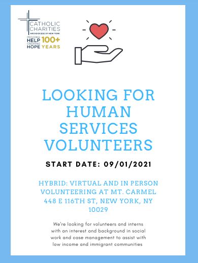 Human Services Volunteer Opportunity | Catholic Charities of NY ...