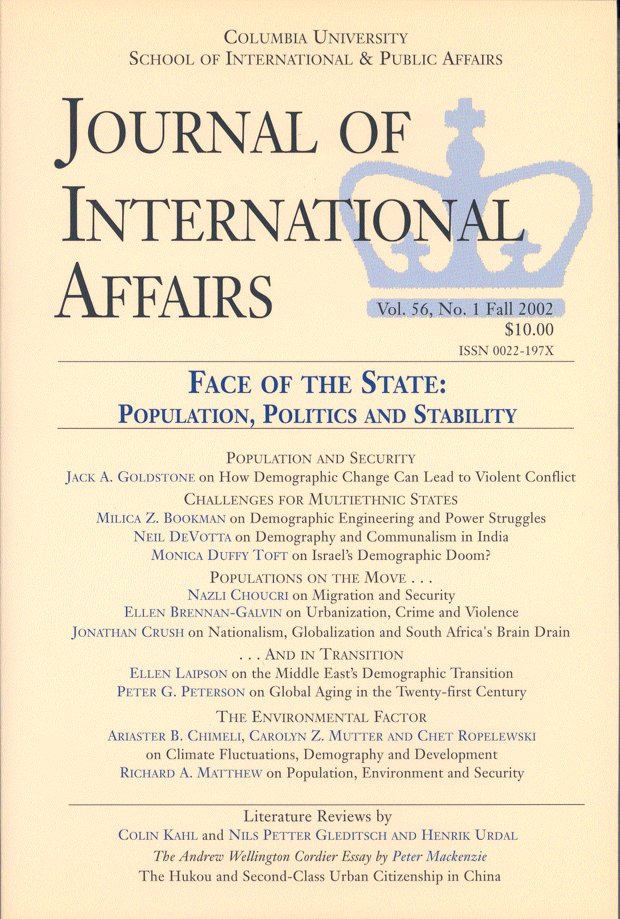 Face of the State: Population, Politics and Stability - JIA SIPA